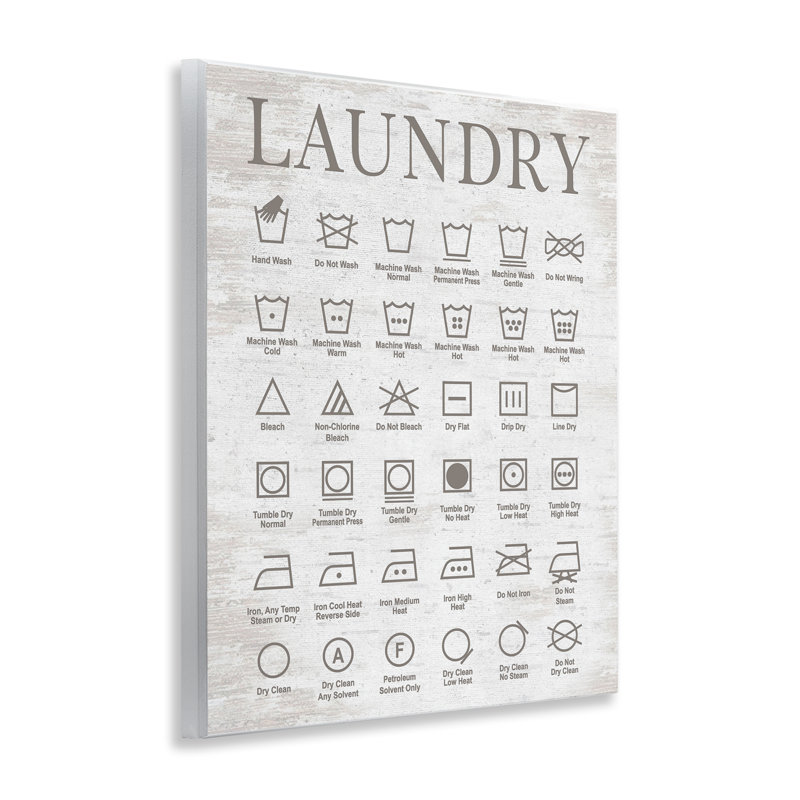 Stupell Industries Laundry Symbols Guide Wall Plaque Art by Lettered and Lined | Wayfair